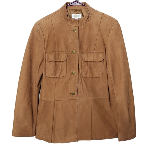 Talbots | Jackets & Coats | Talbots Vintage Leather Button Up Jacket ...